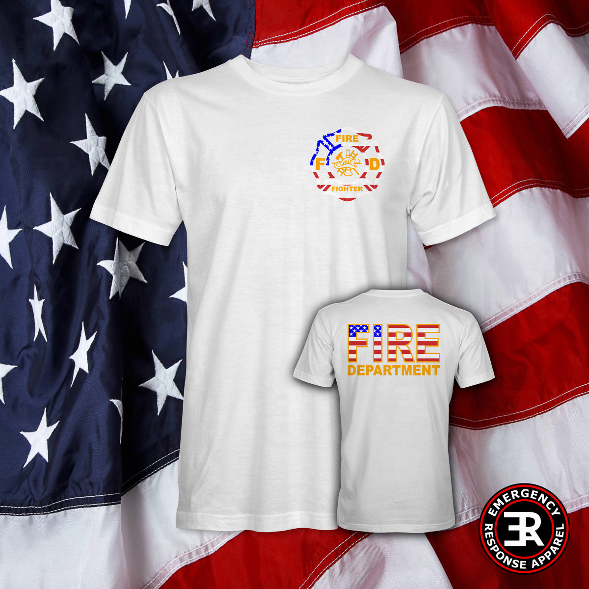 Firefighter American Flag FD Shirt – Emergency Response Apparel